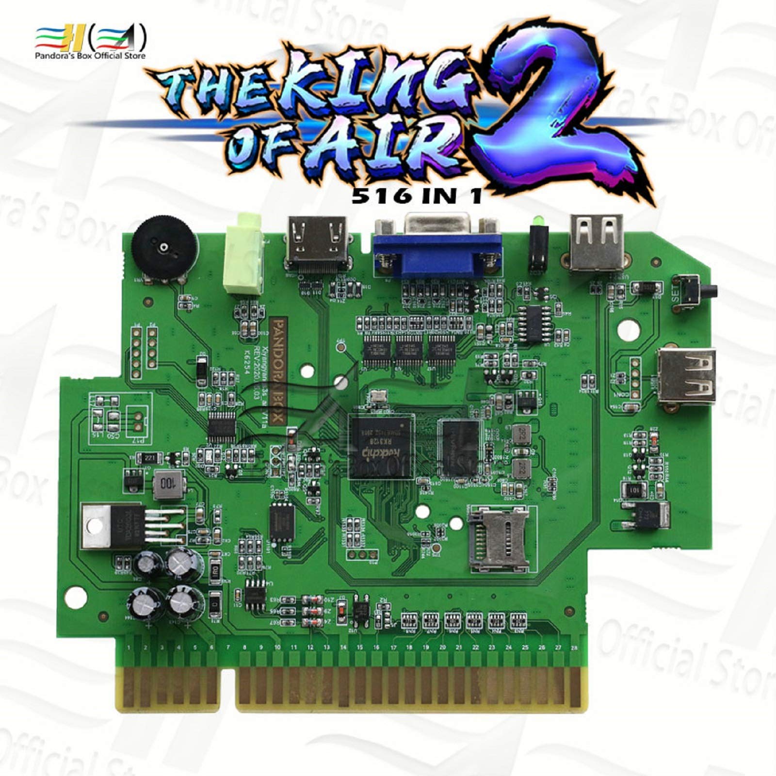 TAPDRA Original 3A Pandora Box THE KING OF AIR 2 Jamma Arcade Vertical and Upright Screen 516 IN 1 Game PCB Board VGA Output