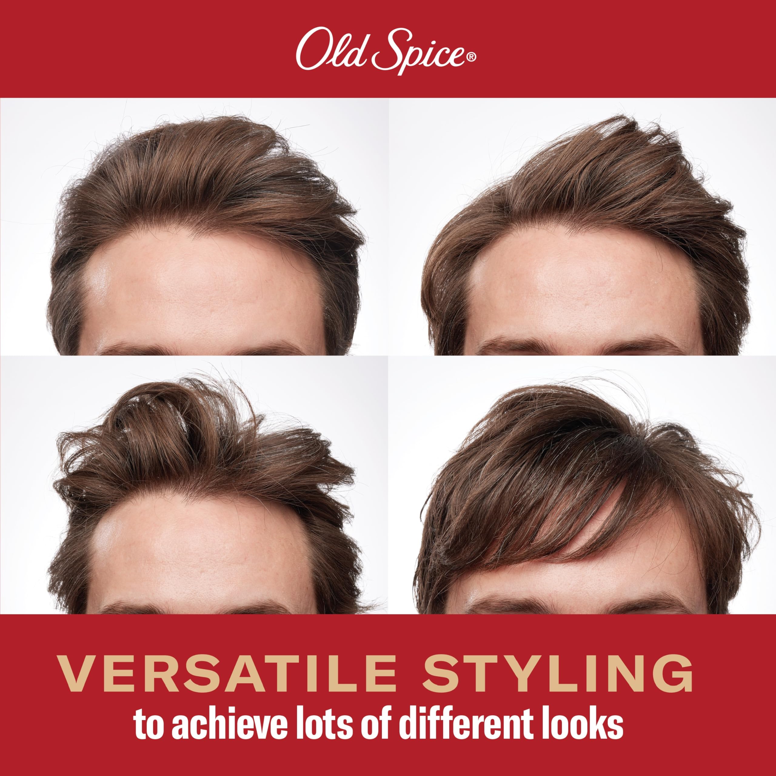 Old Spice High Hold Hair Styling Clay for Men, Highest Hold with Very Low Shine, 2.22 oz