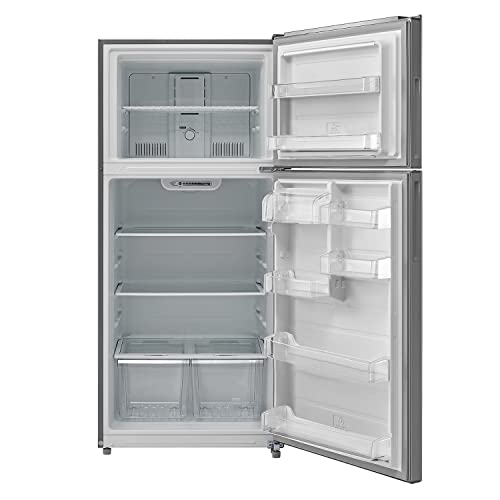 Avanti FF18D3S-4 FF18D cu.ft. Apartment Size Refrigerator, Full Fridge Free Technology Prevents Frost Build-up with Adjustable Shelves, Door Bins & Crisper Drawers, 18 cu. ft, Stainless Steel