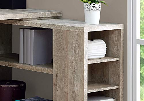 Monarch Specialties Computer Desk, Home Office, Corner, Left, Right Set-up, Storage Drawers, L Shape, Work, Laptop, Laminate, Beige, Contemporary, Modern