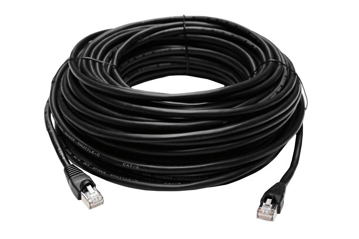 Lorex Outdoor CAT6 Ethernet Cable, for Use with 4K Wired Security Cameras, Weatherproof and Direct Burial Underground, 10GB/Second, 100 Feet (30m)