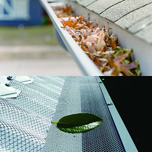 6 inch x 25 feet Aluminum Gutter Guard Mesh Roll, Leaf Guards for Gutters Gutter Covers Screen Rain Gutter Protector downspout Guard.