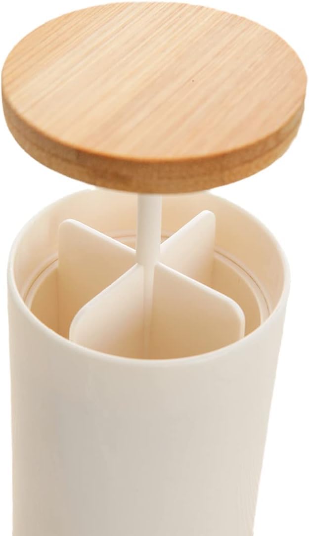 Pop-Up Qtip Holder for Cotton Swabs Qtip Dispenser Bathroom Organizer Bathroom Decor, Cotton Swab Toothpick Holder(2 Pack)
