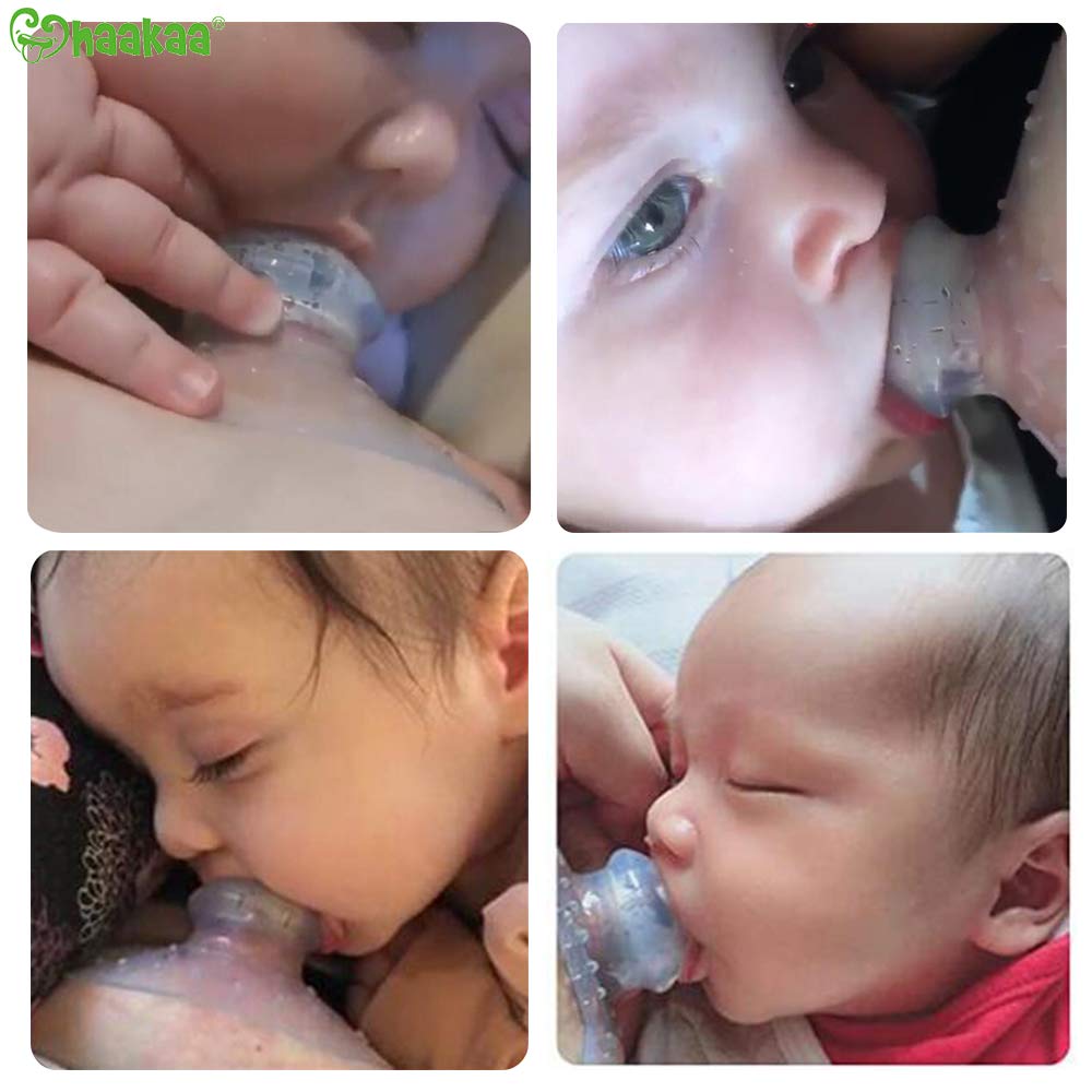 haakaa Nipple Shield Breastfeeding with Carry Case Using for Protects Sore Cracked Nipples Flat Inverted and Latch On Difficulties to Help Mums Continue Breastfeeding,1 pc (Round Shape)