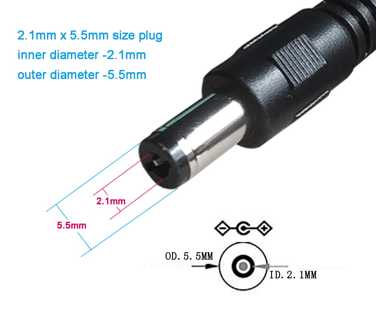 SIOCEN 3 Pack DC Power 1 Female to 2 Male 5.5mm x 2.1mm DC Power Supply Splitter Cable Cord, Y Splitter Adapter Wire,2 Way Y-Cable for Security CCTV Parking Camera, LED Strip Light