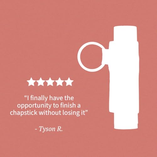 Thread Wallets Lip Balm Holder Keychain, Lip Gloss Holder Keychain, Lipstick Holder Keychain. Never Lose Your Lip Balm, Lip Gloss or Lipstick with Cute Elastic Lip Balm Keychain Holder (Off White)