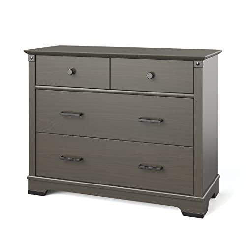 Child Craft Redmond 3-Piece Baby Nursery Set with 4-in-1 Convertible Crib, 3-Drawer Dresser, and 4-Drawer Chest, Dapper Gray