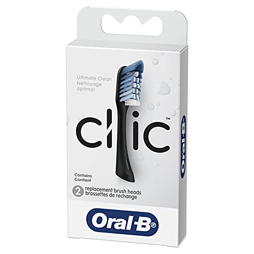 Oral-B Clic Toothbrush Replacement Brush Heads, Black, 2 Count