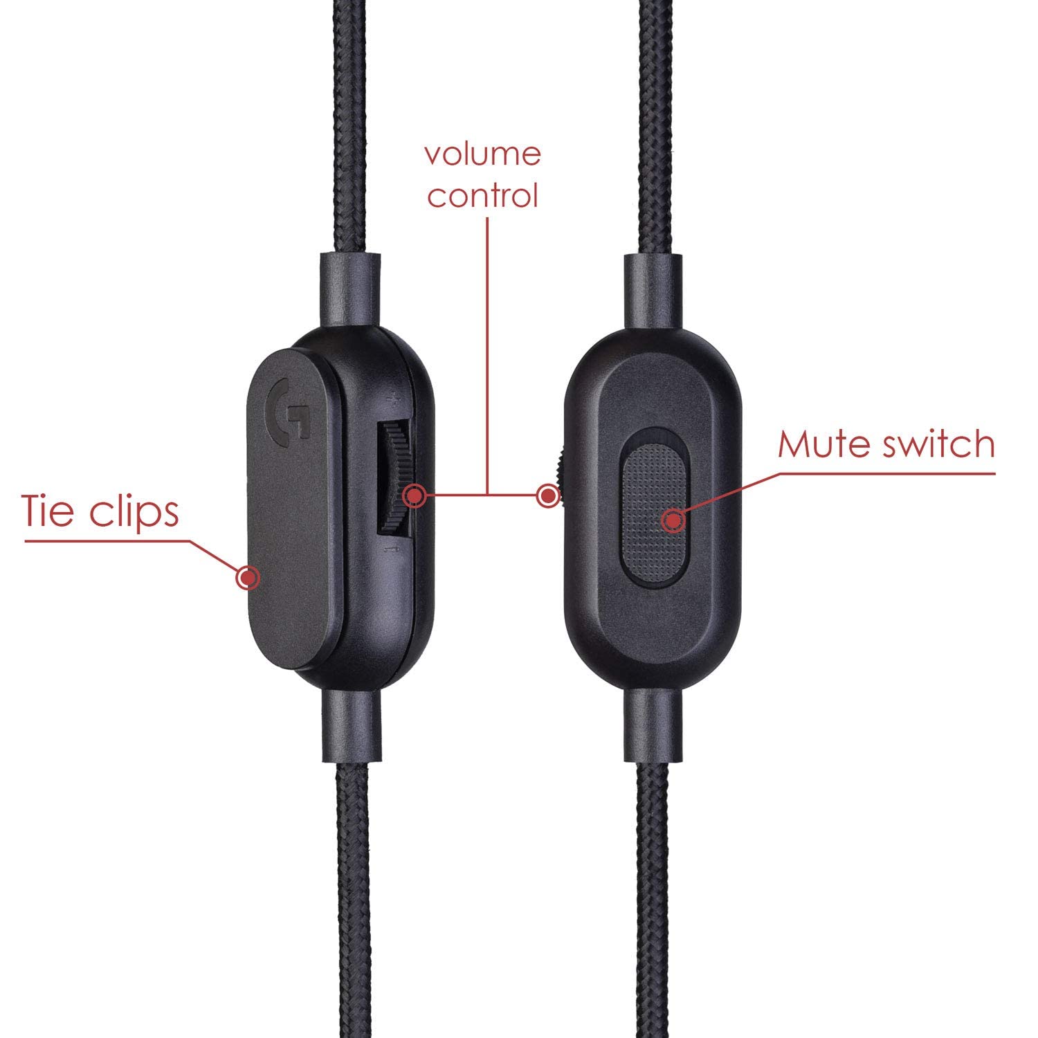 Iootmoy Replacement Cable for G433 Headset Audio Aux Cord Compatible with Logitech G233/ G Pro/G Pro X Gaming Headphone with Mic Mute and Volume Controller