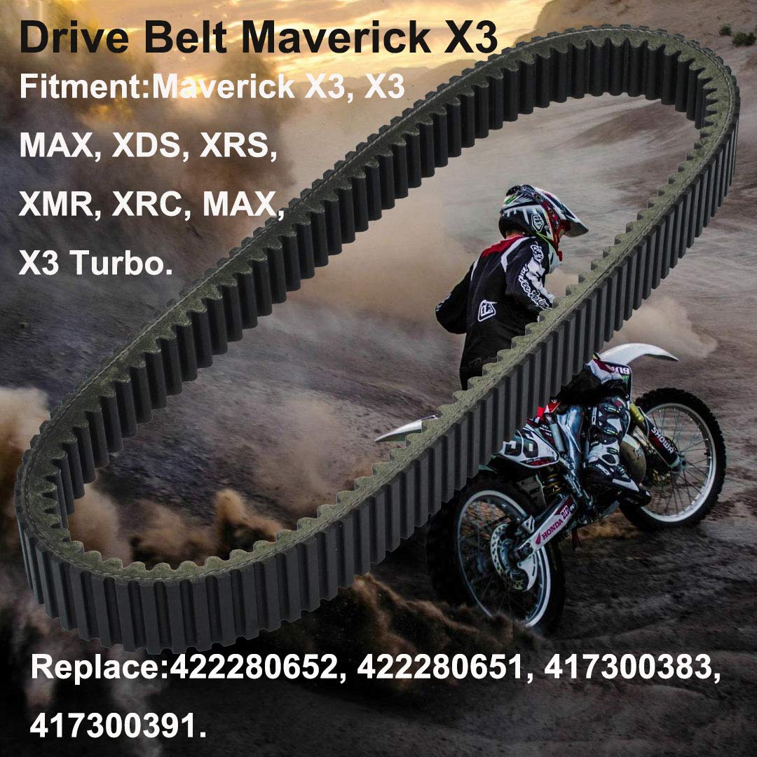 422280652 X3 Belt Compatible with Can Am Maverick X3, X3 MAX, XDS, XRS, MAX, Drive Belt Replacement for ATV CVT, Replace 422280651 417300383