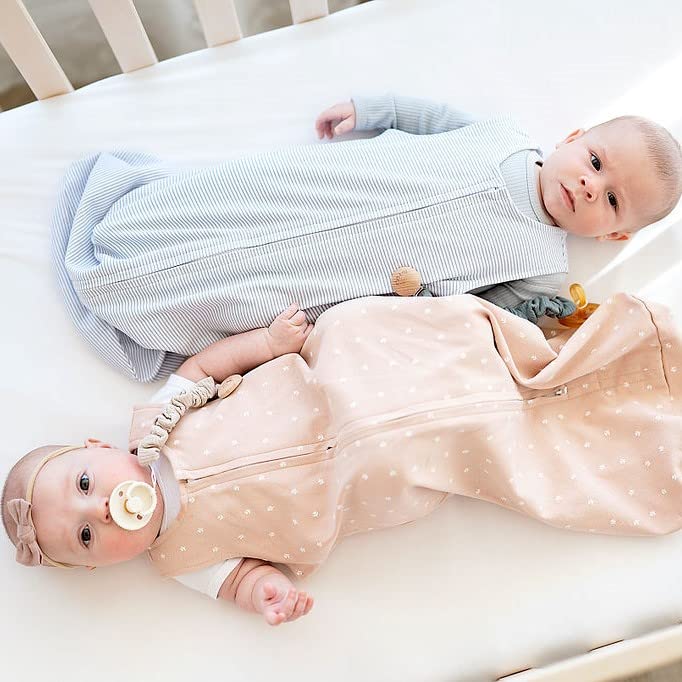 Ely's & Co 100% Cotton Wearable Blanket Baby Sleep Bag 2 Pack (0-3 Months, Blush)