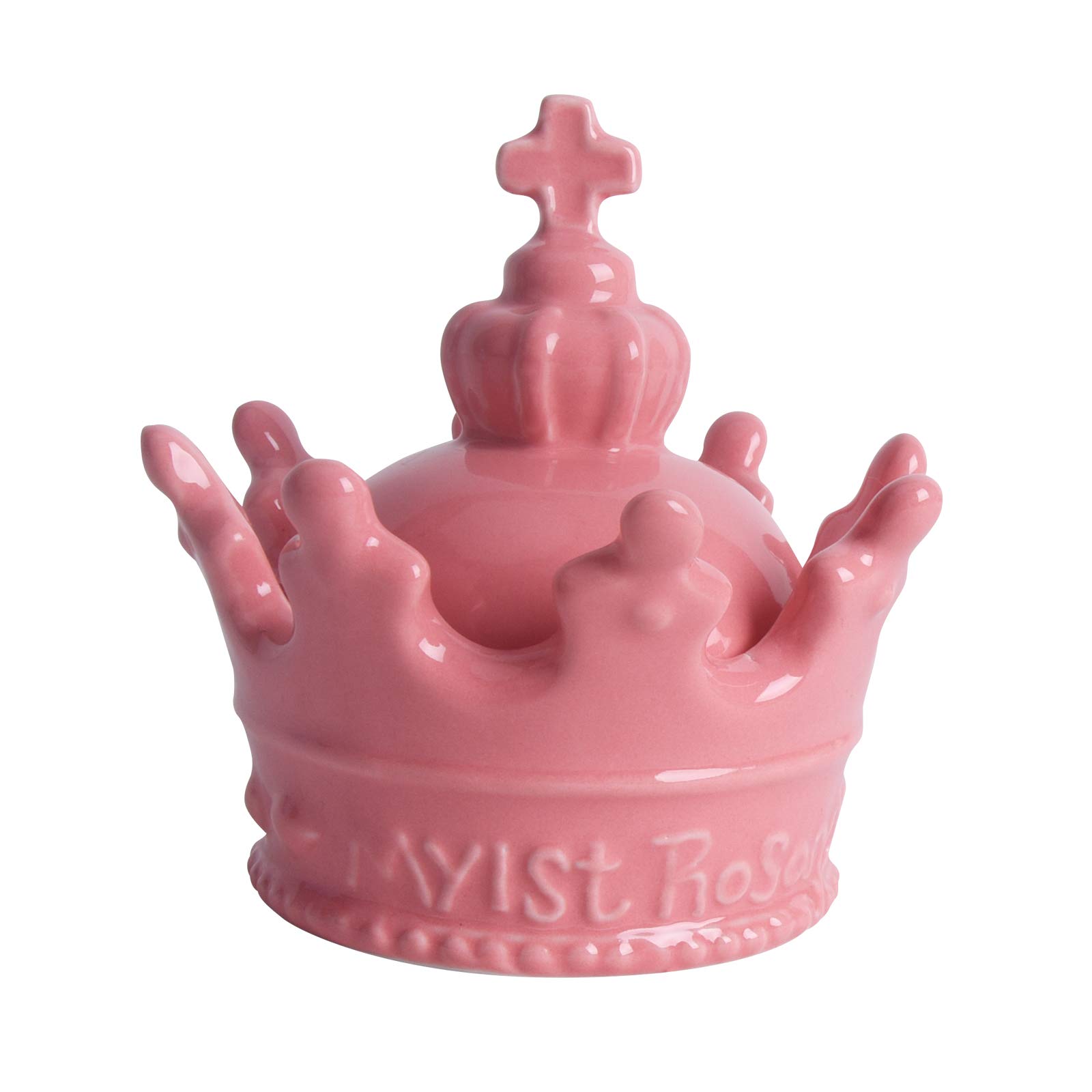 Vencer Ceramic Keepsake Box and Rosary Gifting Set, My First Rosary Cross for Boys and Girls,Pink,VBK-002P