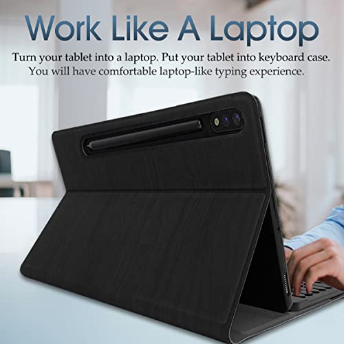 REAL-EAGLE Galaxy Tab S8 2022/ S7 2020 11 Inch Backlit Keyboard Case, 7 Color Backlight Detachable Wireless Keyboard with Filo Case Fit Samsung Galaxy Tab S8/ S7 SM-X700/X706/T870/T875/T876,Black