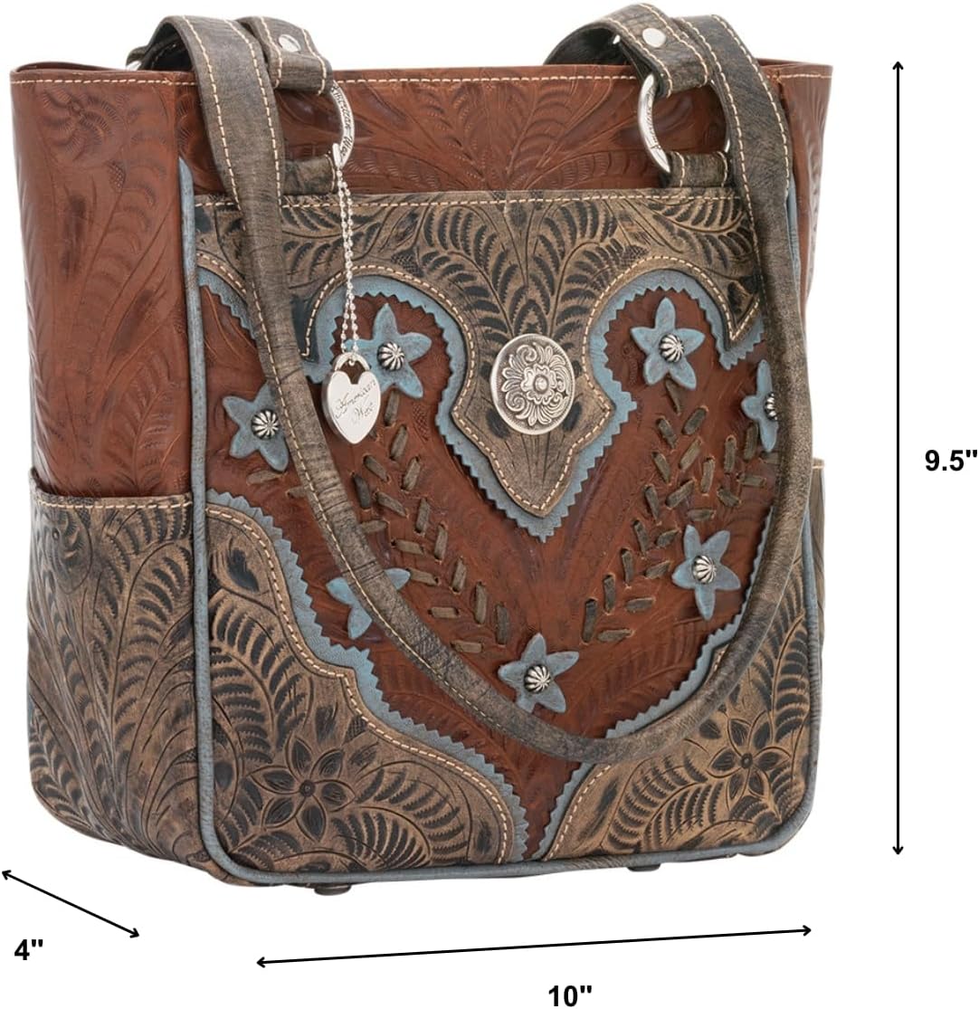 American West Desert Wildflower Zip Top Tote with Pockets