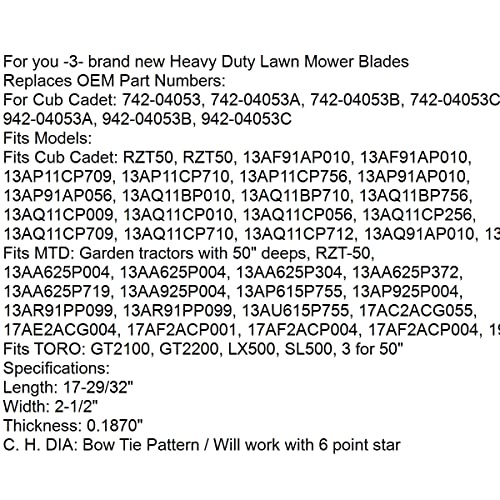 3PK Blade for 742-04053 742-04053A 742-04053B 942-04053A