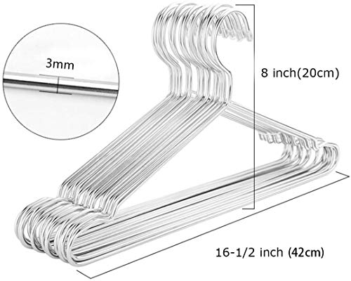 Tosnail 50 Pack Stainless Steel Strong Wire Metal Hangers Heavy Duty Clothes Hangers - 16.5"/42cm