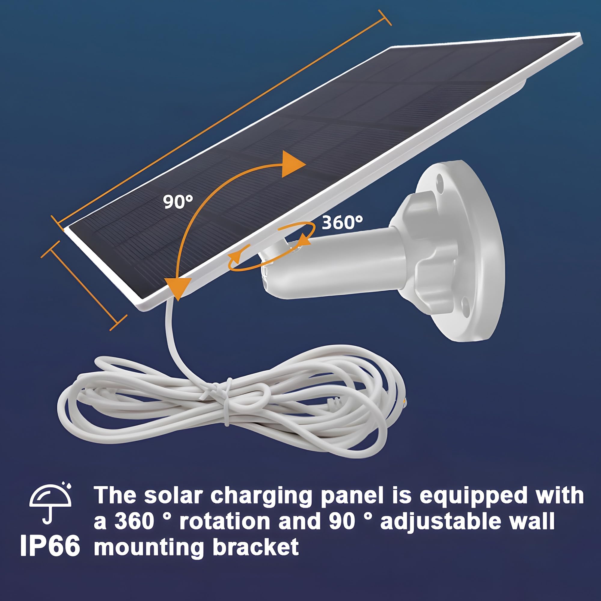 3w Solar Panel Compatible with Google Nest Camera Outdoor & Indoor & 2nd Generation (Battery Version) Cameras, Weather Resistant, Easy Install,IP66 Waterproof,4m Charging Cable (3W one Packed)