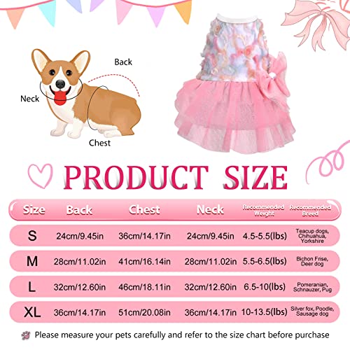 BOTEWO Pink Dog Dress Summer Sleeveless Pet Tutu Wedding Dresses Lovely Puppy Party Apparel Clothes(Pink,M)