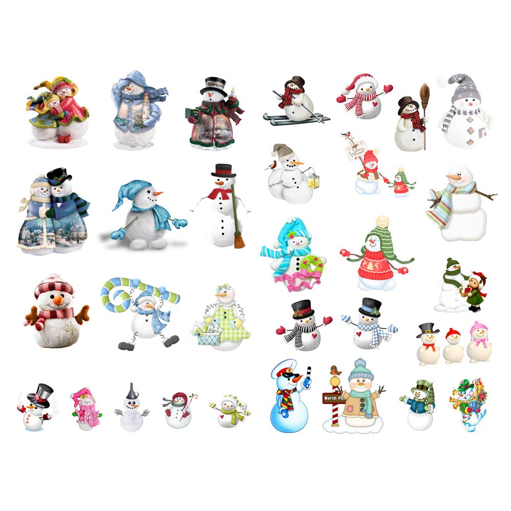Seasonstorm Kawaii Winter Snowman Aesthetic Diary Travel Journal Paper Stickers Scrapbooking Stationery Sticker Flakes Art Supplies (PK455)