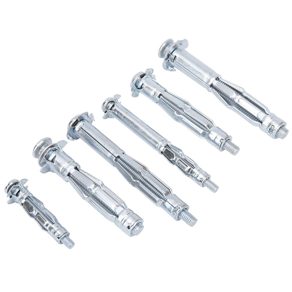 42Pcs Iron Zinc Heavy Duty Expansion Screw Bolts Metal Wall Anchor Setting Tool for Machinery