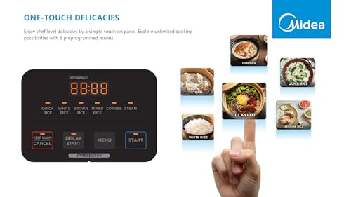 Midea Multifunction 6 Preprogrammed Intelligent Touch Non-Stick 5L Rice Cooker 10 cup 860W MB-FS5020W1