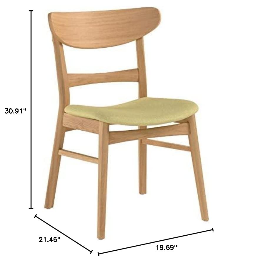 Christopher Knight Home Idalia Dining Chairs, 2-Pcs Set, Green Tea / Oak Finish