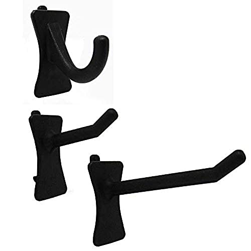PegPro J , 1" & 2" Hook Kit by Greenleaf Industries - Secure Plastic Hooks for Your Wall Organizer - for Craft Storage, Garage, Kitchen, Tools and More (Multipack - J, 1", 2" - 50 Count, Black)