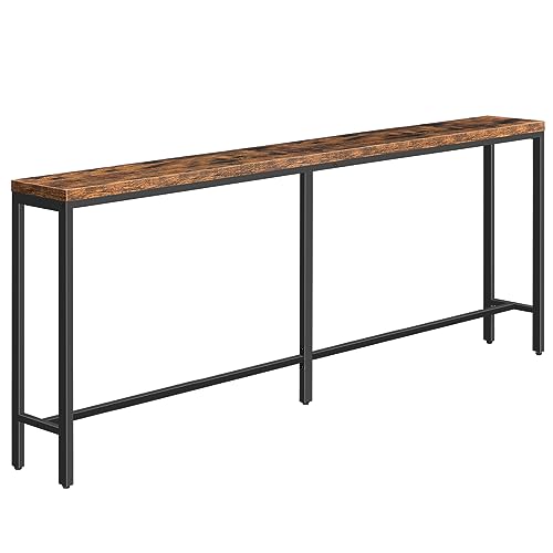 ALLOSWELL Console Sofa Table, 70.9" Narrow Entryway Table, Extra Long Console Table Behind Couch, 1.2" Thick Board, Skinny Hallway Table for Entrance, Living Room, Foyer, Rustic Brown CTHR2801