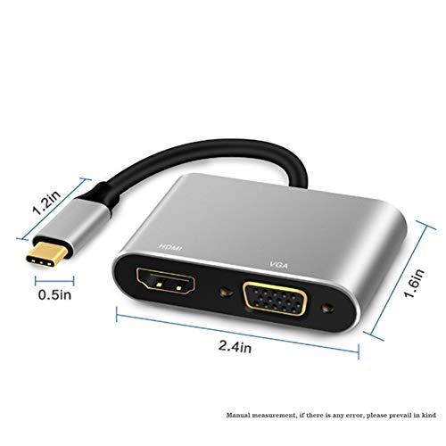 XUNMAIFHB Portable Docking Station,USB C 2-in-1 Type-c to hdmi, vga Type C to HDMI HD Adapter Cable USB3.1 Fast Transmission