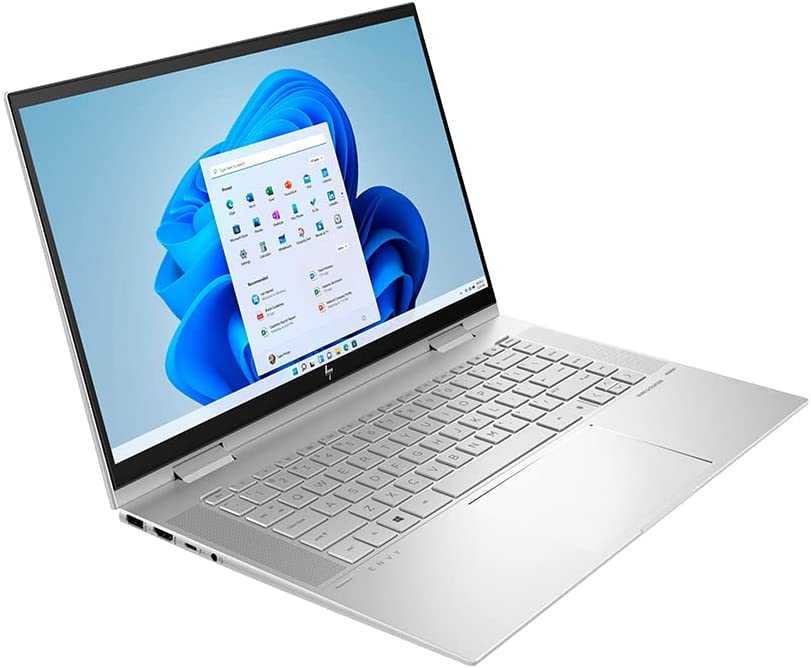 HP Envy X360 2-in-1 15.6" FHD Touchscreen Laptop Computer, Intel Core i7-1165G7, 32GB RAM, 1TB PCIe SSD, Backlit Keyboard, Iris Xe Graphics, HD Webcam, Windows 11, Silver, 32GB Hotface USB Card