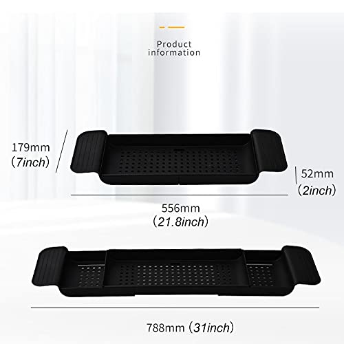 Bathtub Caddy Tray, NEWRAIN Expandable Bath Tub Tray Bathtub Caddy Tray - Adjustable Organizer Tray for Bathroom - Luxury Bath Caddy Tub Table, Bathtub Accessories & Bathroom Gadgets