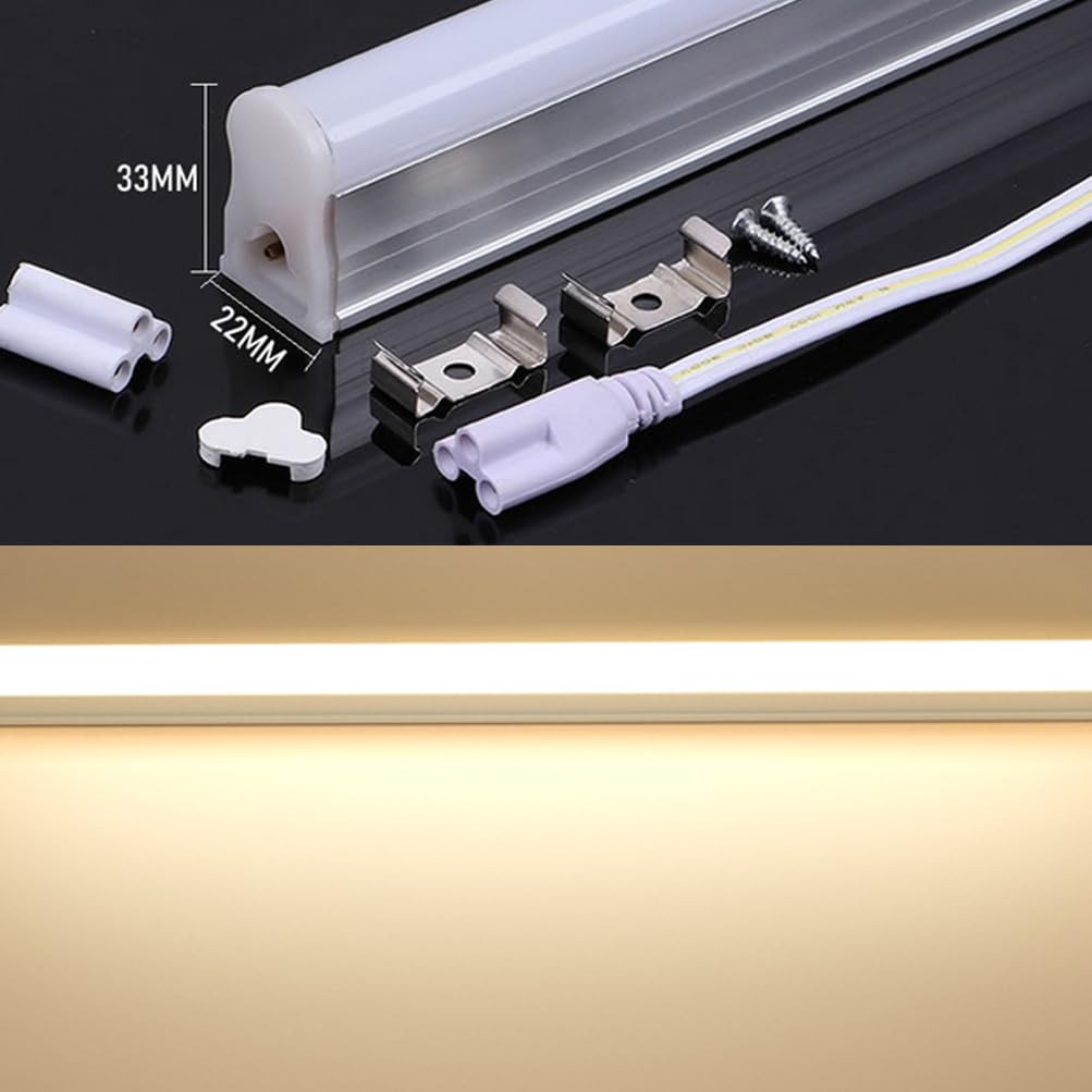 Aolyty LED T5 Shop Light, Integrated Single Fixture Super Bright Easy to Install Linkable Tube Lights 10-Pack for Garage, Warehouse, Home, office (White Light(6500K), 4FT)