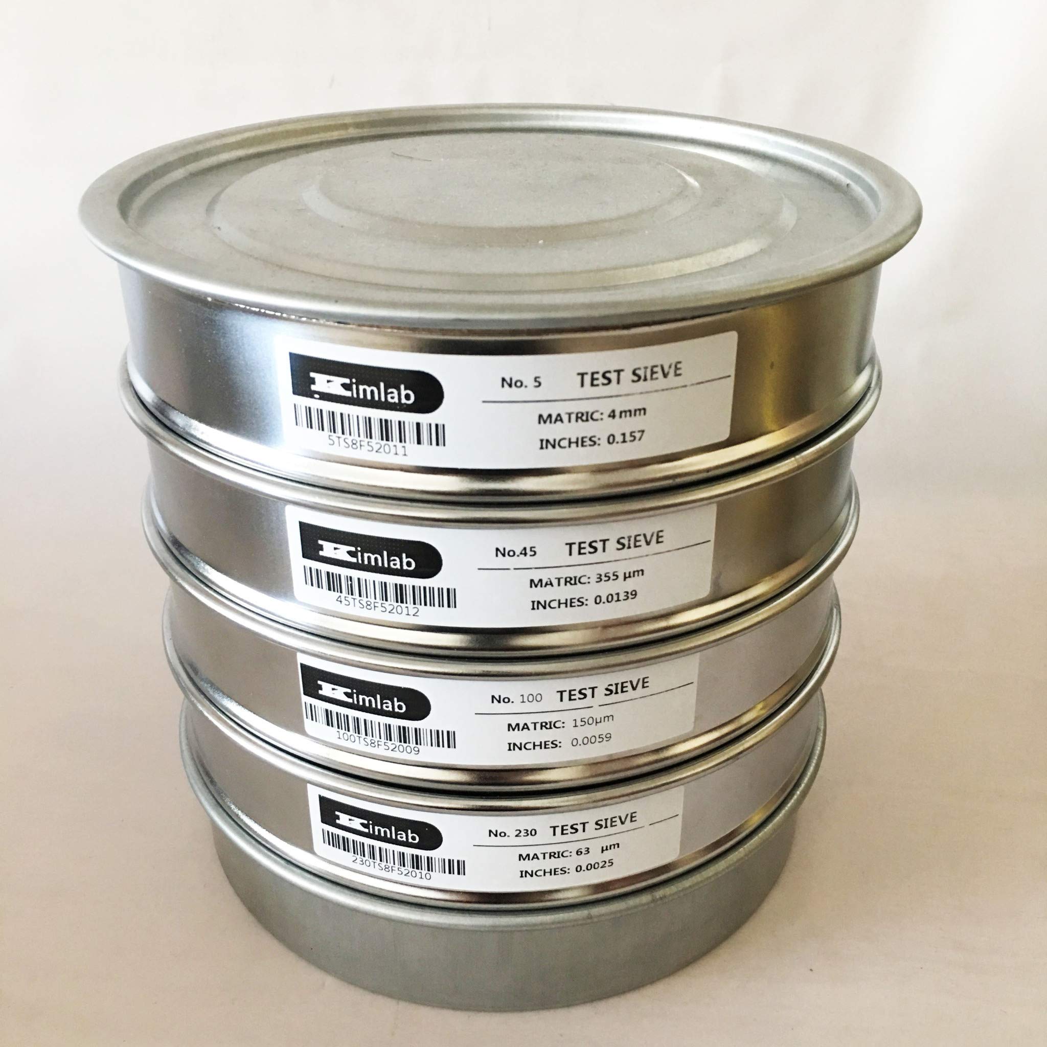 KimLab Economy Test Sieve #30 / 600μm Mesh Size,304 Stainless Steel Wire Cloth, 8" Diameter