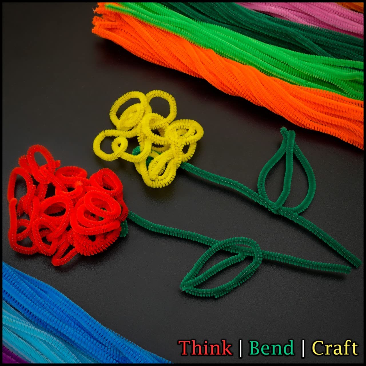 360pcs Multi Colour Pipe Cleaners+100pcs Googly Eyes - Pipe Cleaner for Craft Supplies & DIY Art Creative Craft Projects & Decorations