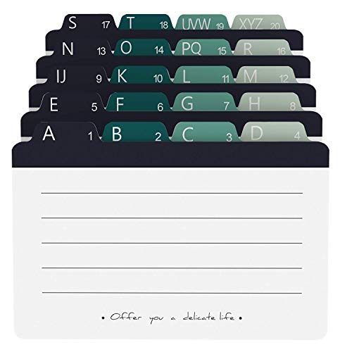MaxGear Index Card Dividers 3 x 5 inches Alphabetical Tabbed Index Cards Guides Colored Note Cards, File and Recipe Guides with Alphabetical Tabs, Assorted Colors, 20 Counts, A-Z Guide