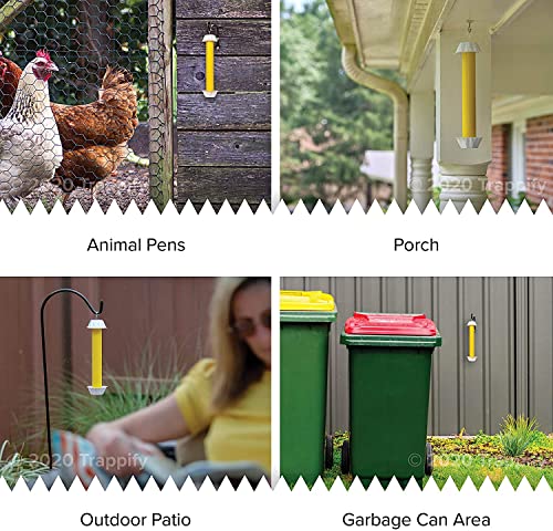 Trappify Hanging Fly Traps Outdoor: Fruit Fly Traps for Indoors | Fly Catcher, Gnat, Mosquito, & Flying Insect Catchers for Inside Home - Disposable Sticky Fly Trap for Indoor House Pest Control (2)