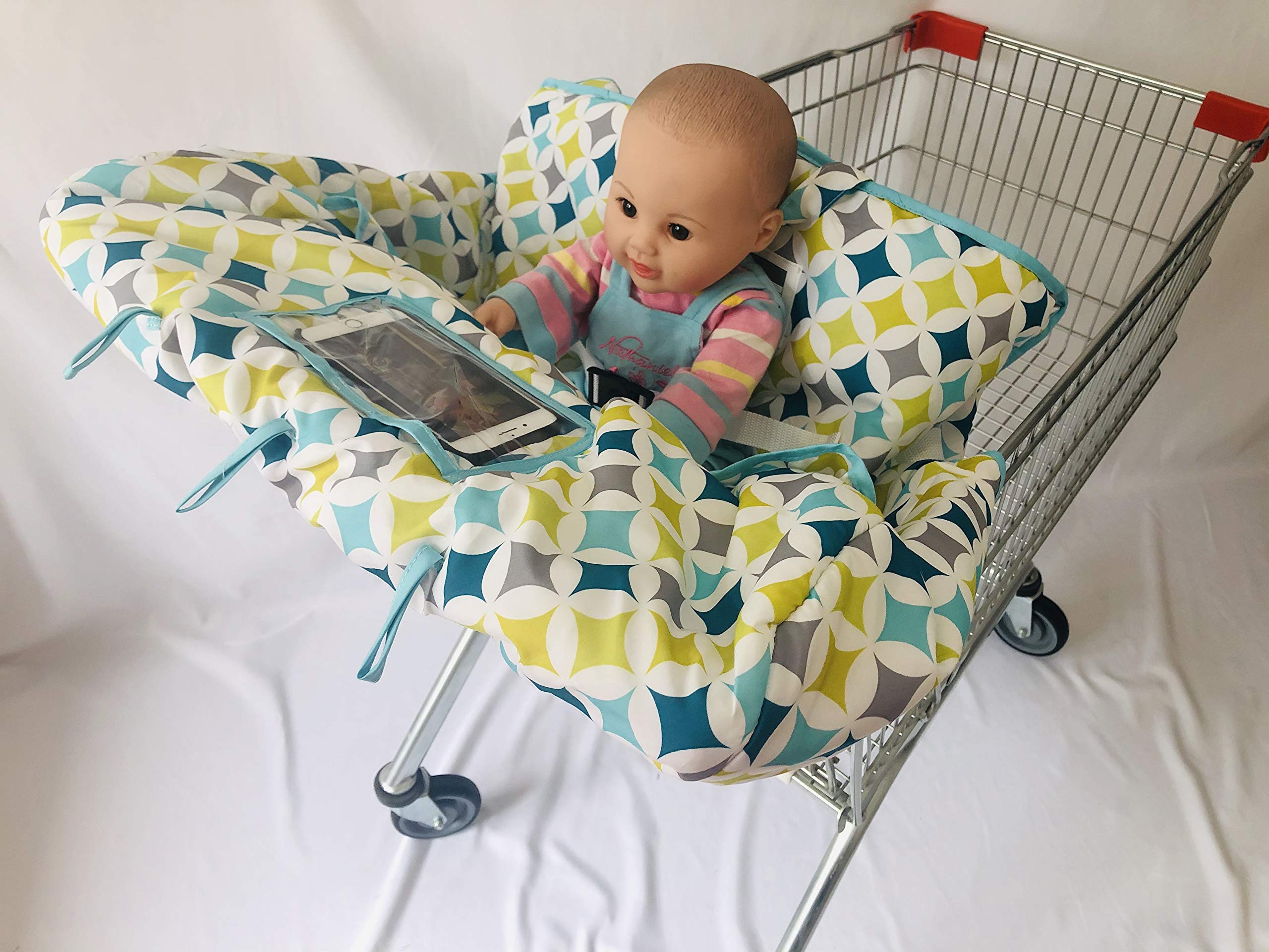 4 or 2 Leg Holes X-Large Size with Elastric Cushion for Twin Double Shopping Cart Cover for Baby Siblings