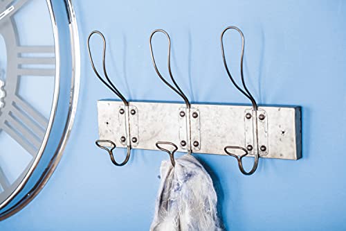 Deco 79 Wall Hook, 18" L x 4" W x 11" H, Grey