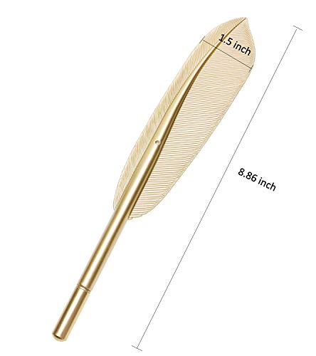 PENTA ANGEL Feather Pens 4Pcs Creative Rollerball Pens Artificial Wing Feather Ballpoint Gel Ink Pens Gift Set for Office School Teachers Students Stationary Supplies, Black Ink