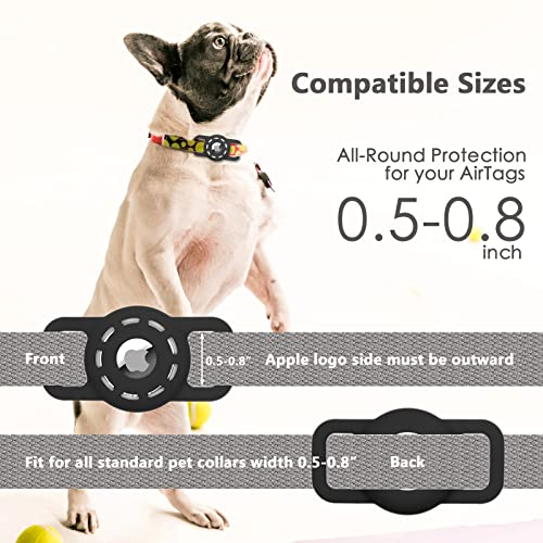 Amaessom Airtag Dog Collar Holder(4 Pack) Protective Airtag Case for Dog Collar,Anti-Lost Air Tag Case Holder Cover Compatible with Cat Dog Collars Loop ,Airtag Pet Holder 0.8 inch Width …