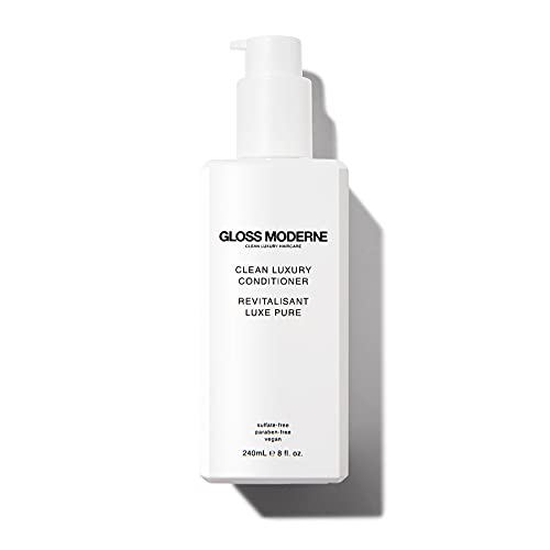 Clean Luxury Hair Conditioner by GLOSS MODERNE - 8 Fl Oz - Treatment for Damaged and Dry Hair with Notes of Mediterranean Almond and Coconut Accented with Cognac - For Soft and Shiny Hair