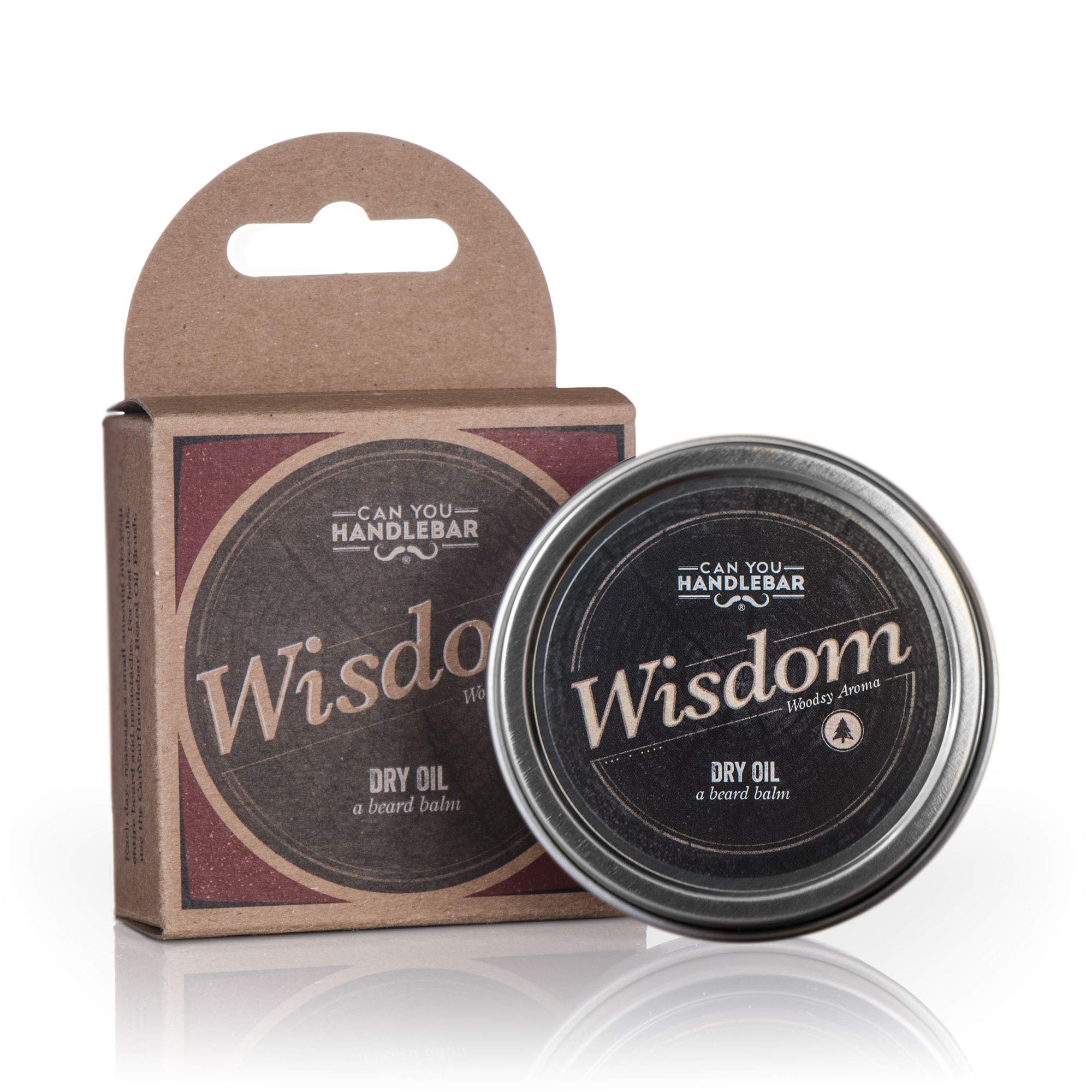 Can You Handlebar Beard Balm for Men, Dry Oil Beard Wax, Natural Beard Care Conditioner Moisturizer Softener Grooming Products, Woodsy and Citrus Scent, 2 oz Stainless Steel Tin
