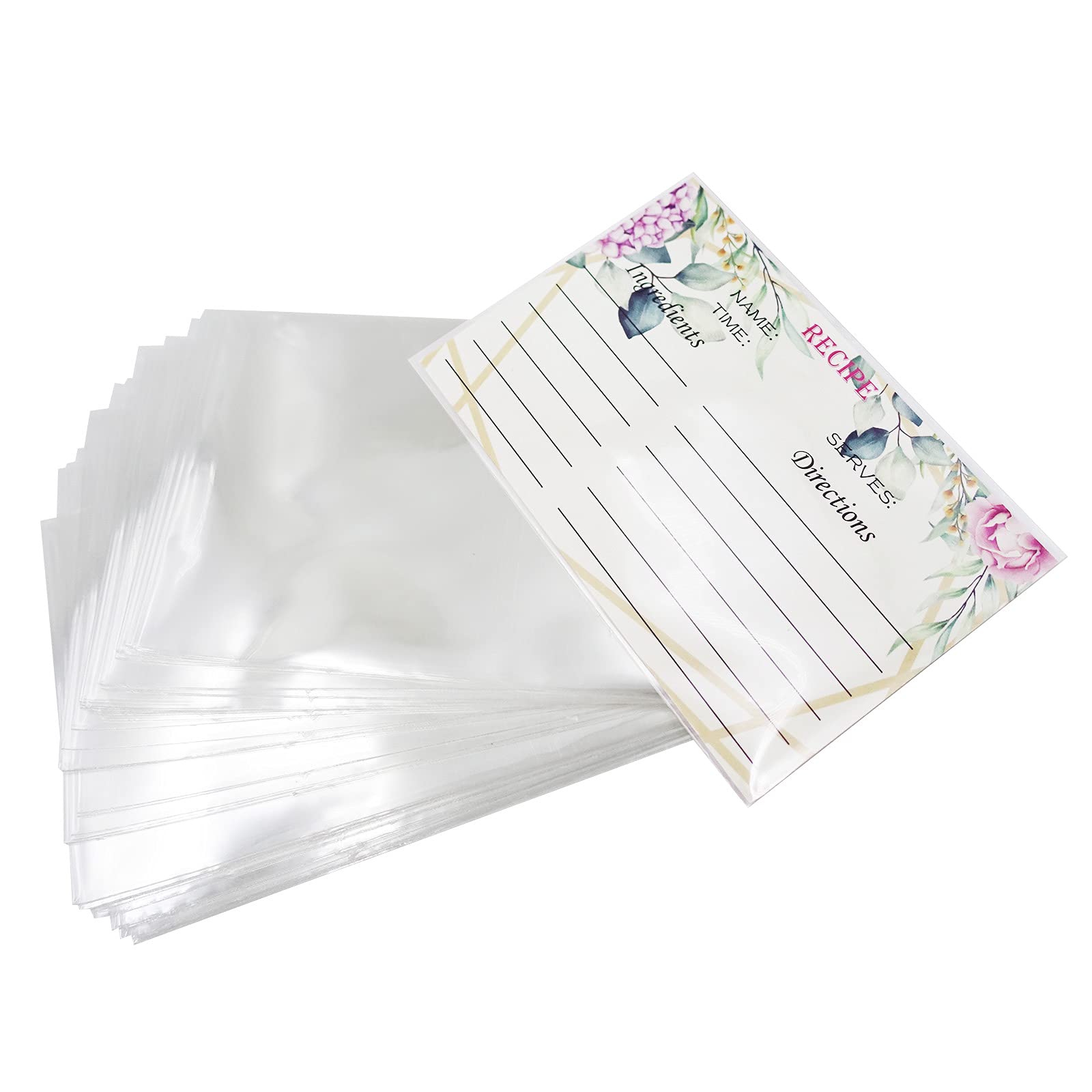 4x6 Inches Recipe Card Protectors, Recipe Card Covers, Set of 100