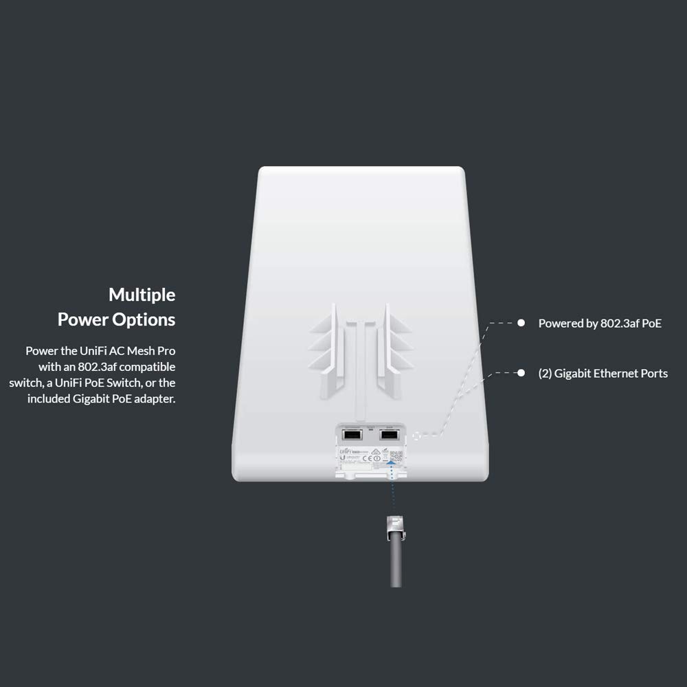UniFi AC Mesh Wireless Access Point UAP-AC-M-PRO-US 802.11ac 3x3 MIMO Outdoor Wi-Fi (2 Units)