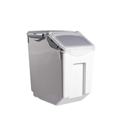 UPKOCH Rice Storage Container Rice Bucket Pantry Food Storage Jar Container Food Storage Bin for Flour Sugar Baking Supplies (Size L Grey)