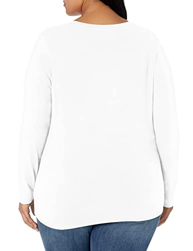 Amazon Essentials Women's Classic-Fit Long-Sleeve Crewneck T-Shirt (Available in Plus Size), White, X-Large
