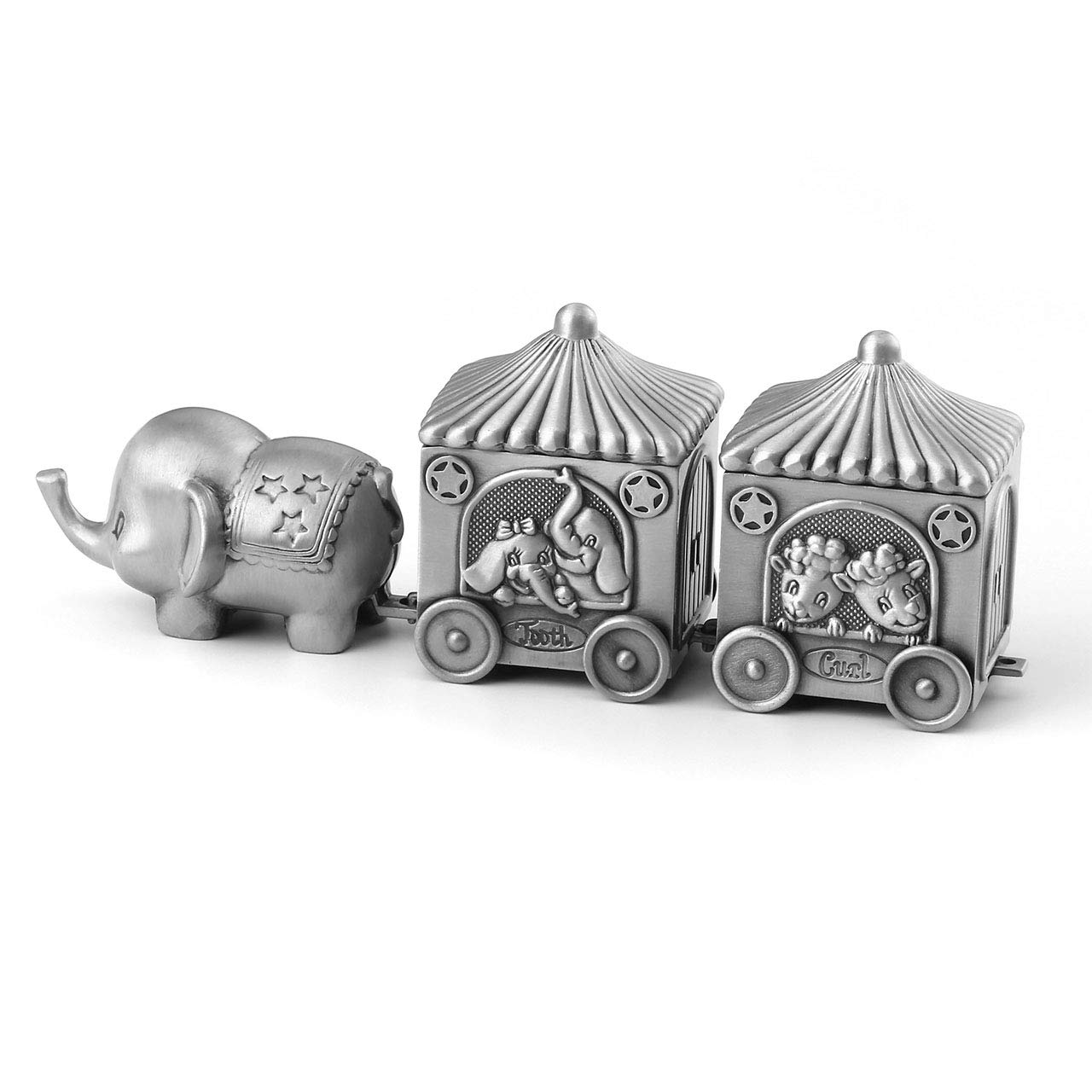 Mogoko Silver Tooth Holder, My First Tooth and Curl Keepsake Box Set, Baby Teeth Fairy Containter Gift Boxes for Child Kids