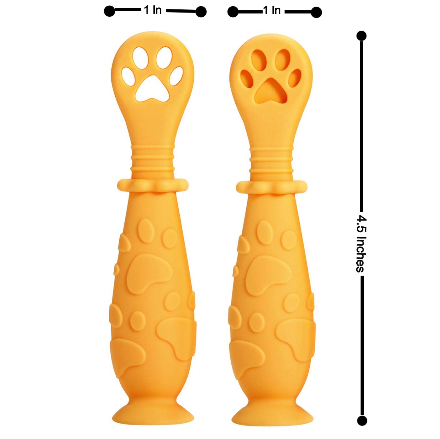 PandaEar Baby Spoon Set (4 Pack)|BPA Free Stage One Silicone Self Feeding Utensil| Baby Led Weaning|Teething Friendly|Kids Toddlers 3-36 Months+