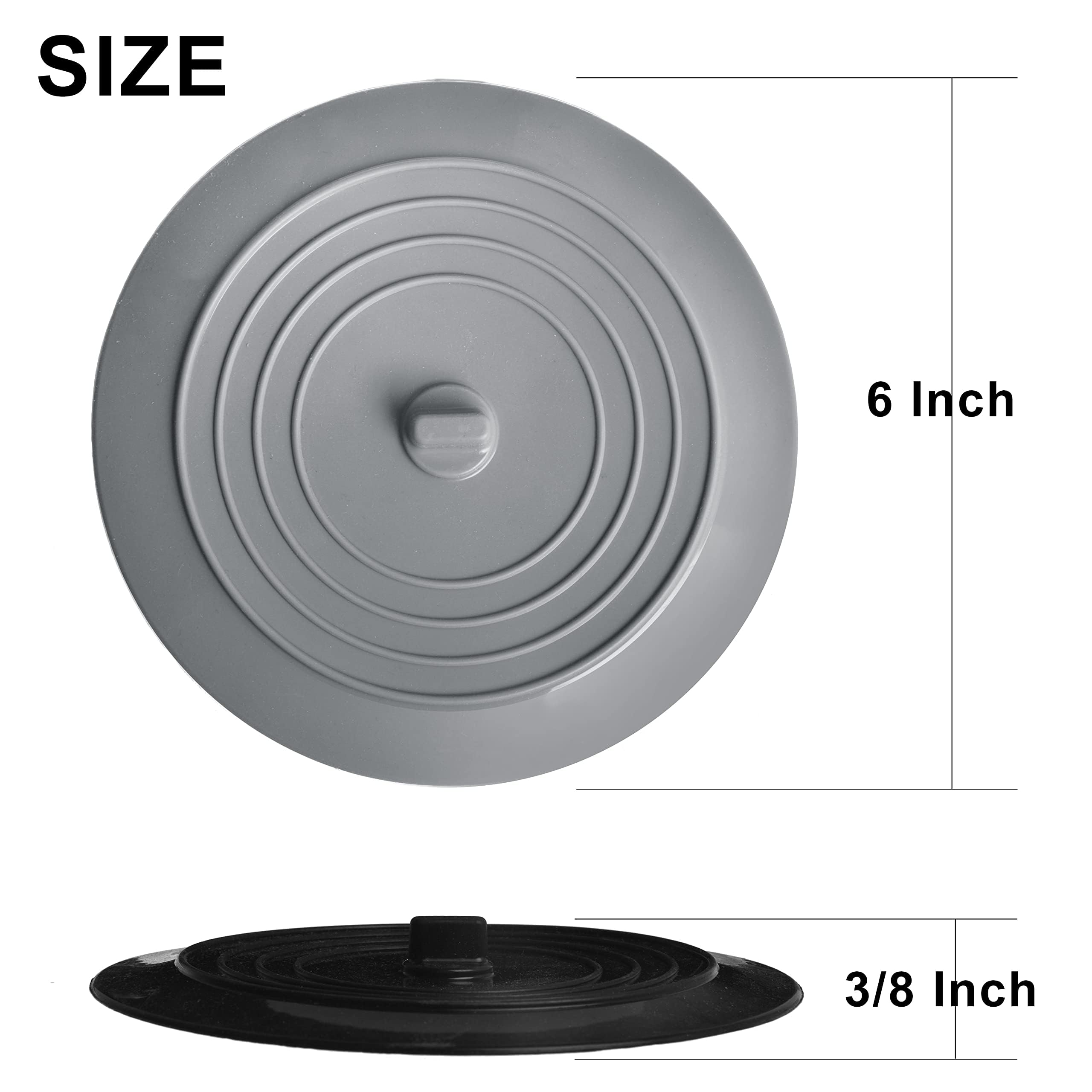 4 Pack - 4.5" Kitchen Sink Drain Strainers and 6" Kitchen Sink Stoppers Set for Standard 3-1/2 Inch Kitchen Sink Drain