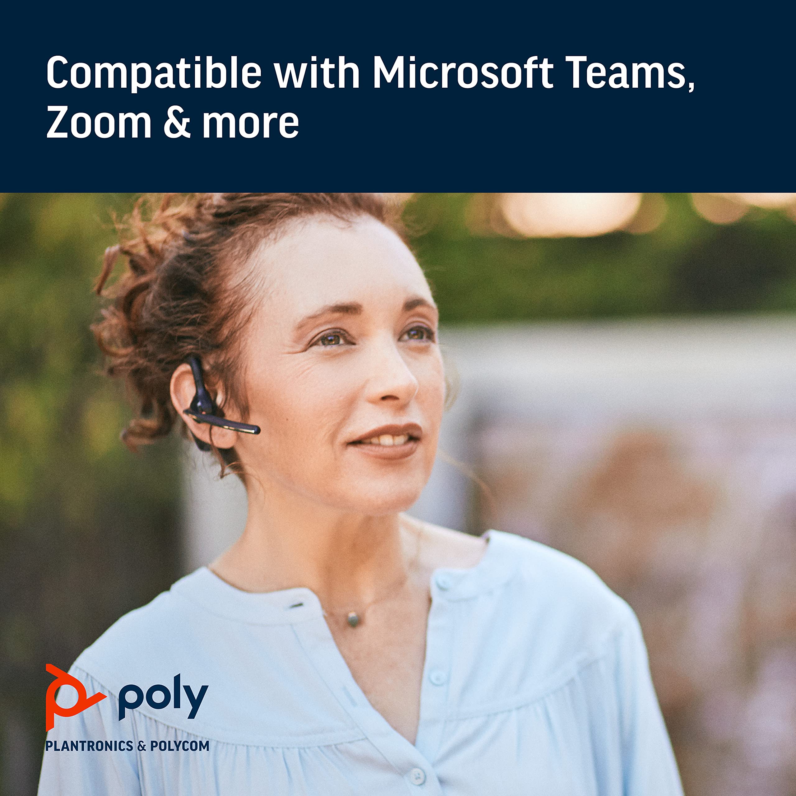 Plantronics - Voyager 5200 (Poly) - Bluetooth Over The Ear (Monaural) Headset - Compatible to Connect to Cell Phones - Noise Canceling, (Charger Case not Included)
